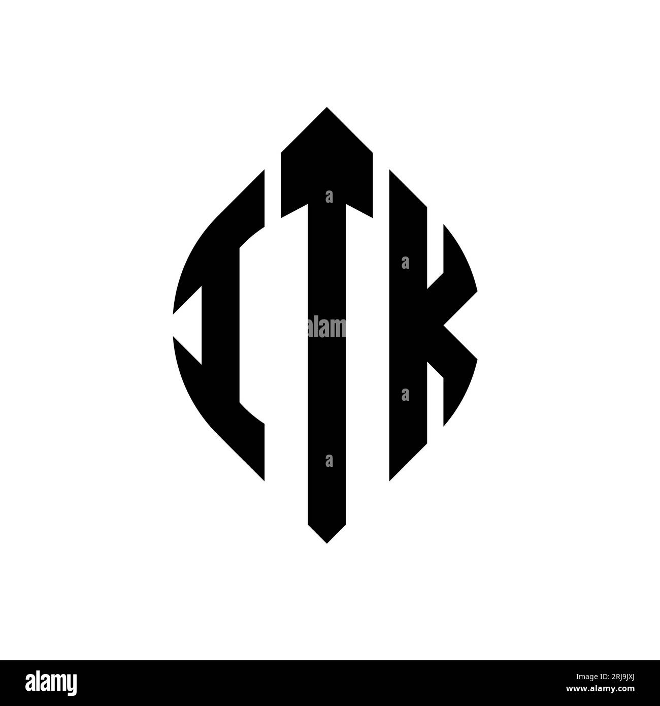ITK circle letter logo design with circle and ellipse shape. ITK ...