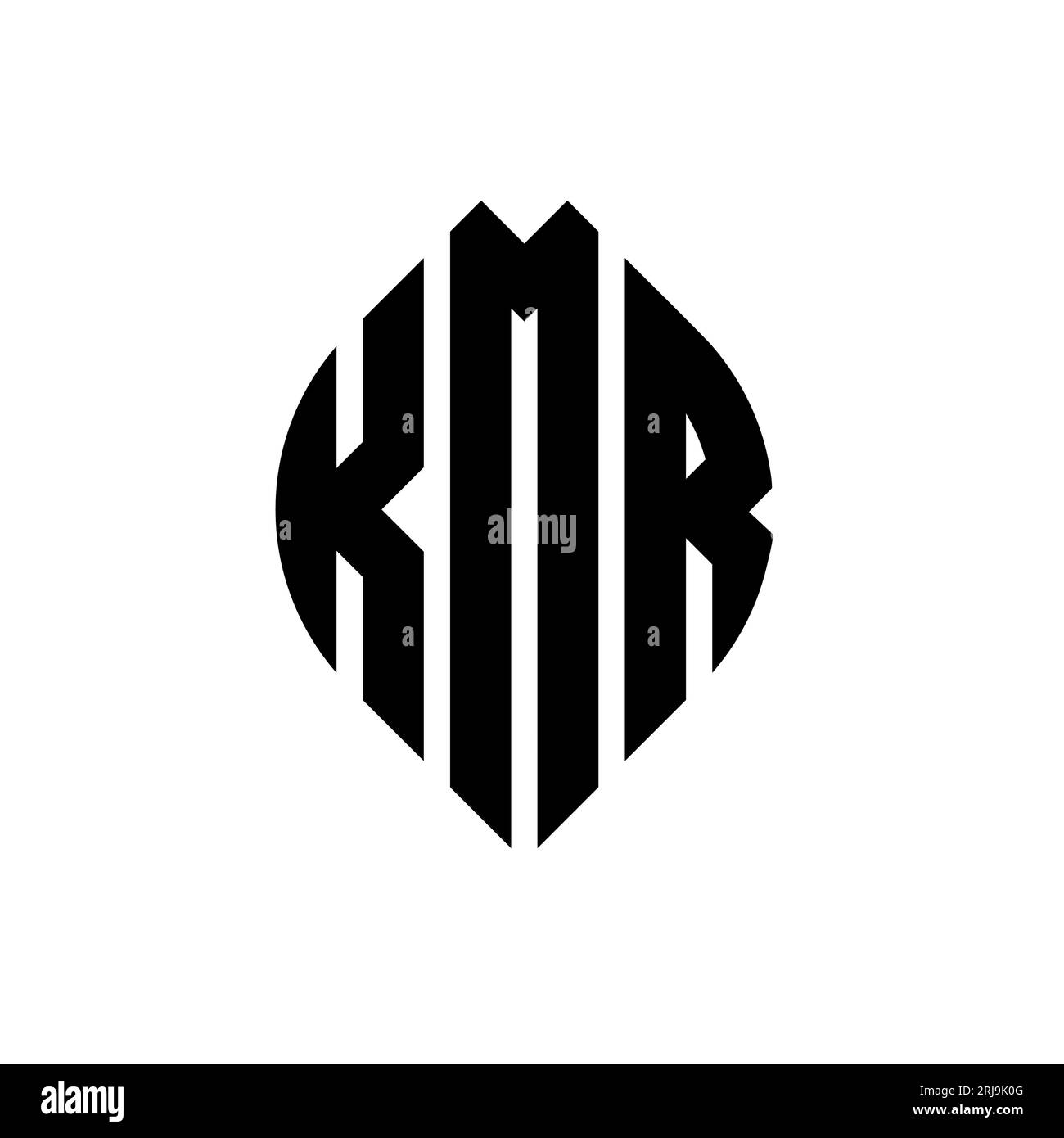 KMR circle letter logo design with circle and ellipse shape. KMR ellipse letters with ...