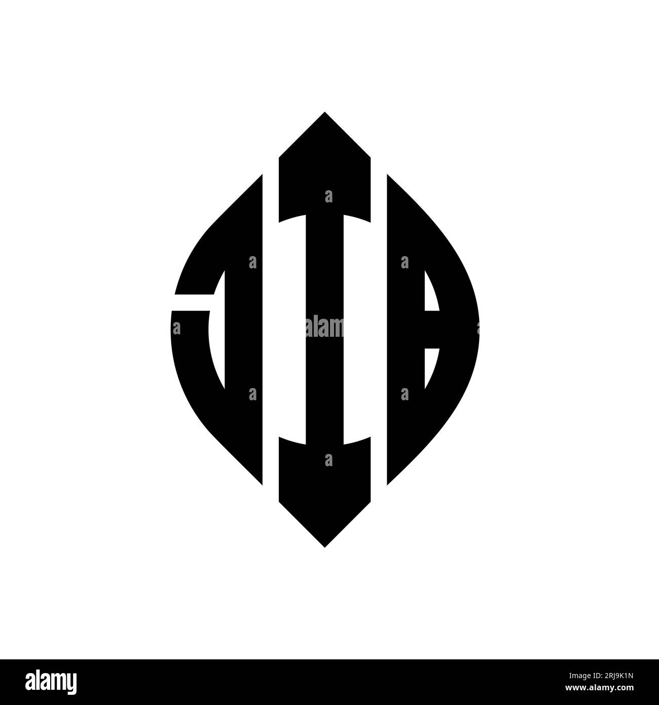 JIB circle letter logo design with circle and ellipse shape. JIB ...