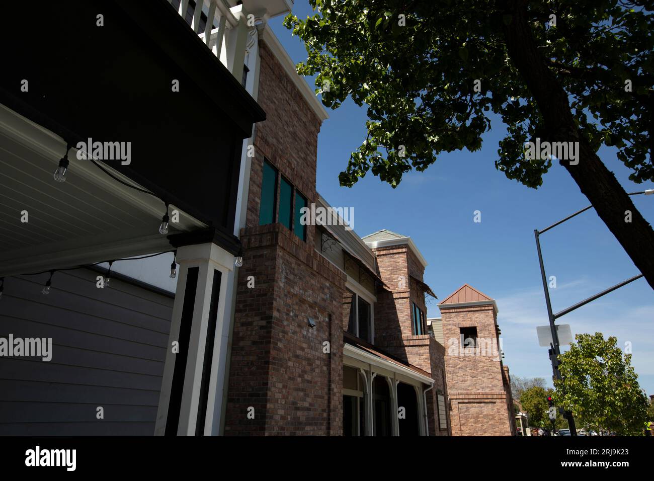 Afternoon sun shines of the historic urban core of downtown Danville ...