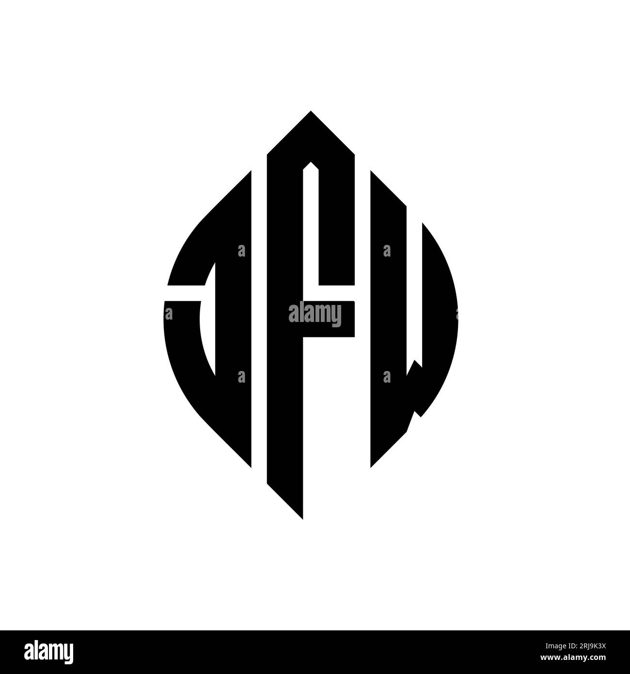JFW circle letter logo design with circle and ellipse shape. JFW ...