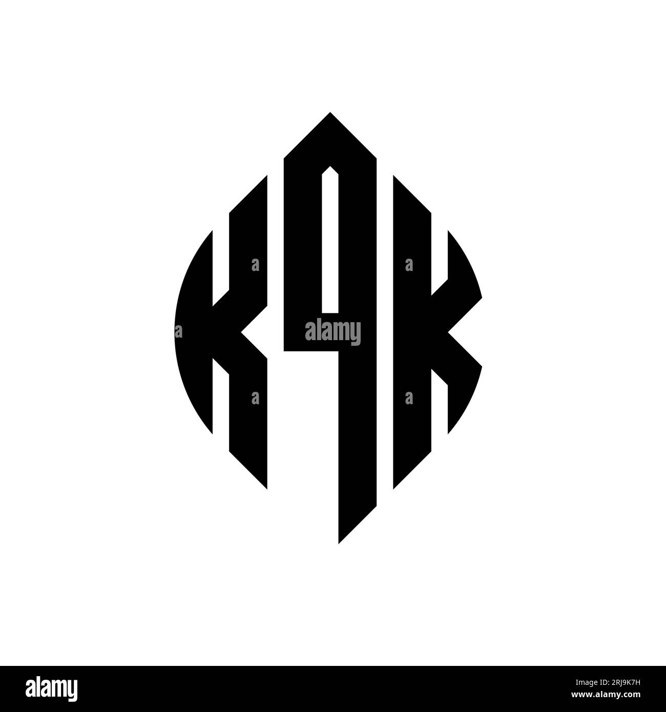 KQK circle letter logo design with circle and ellipse shape. KQK ...