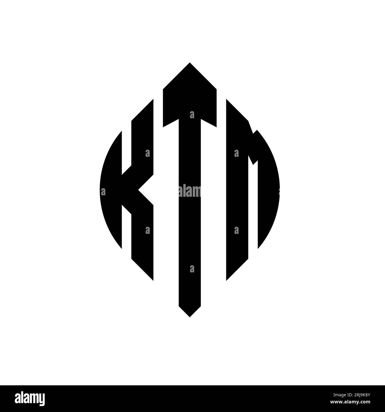 KTM circle letter logo design with circle and ellipse shape. KTM ...