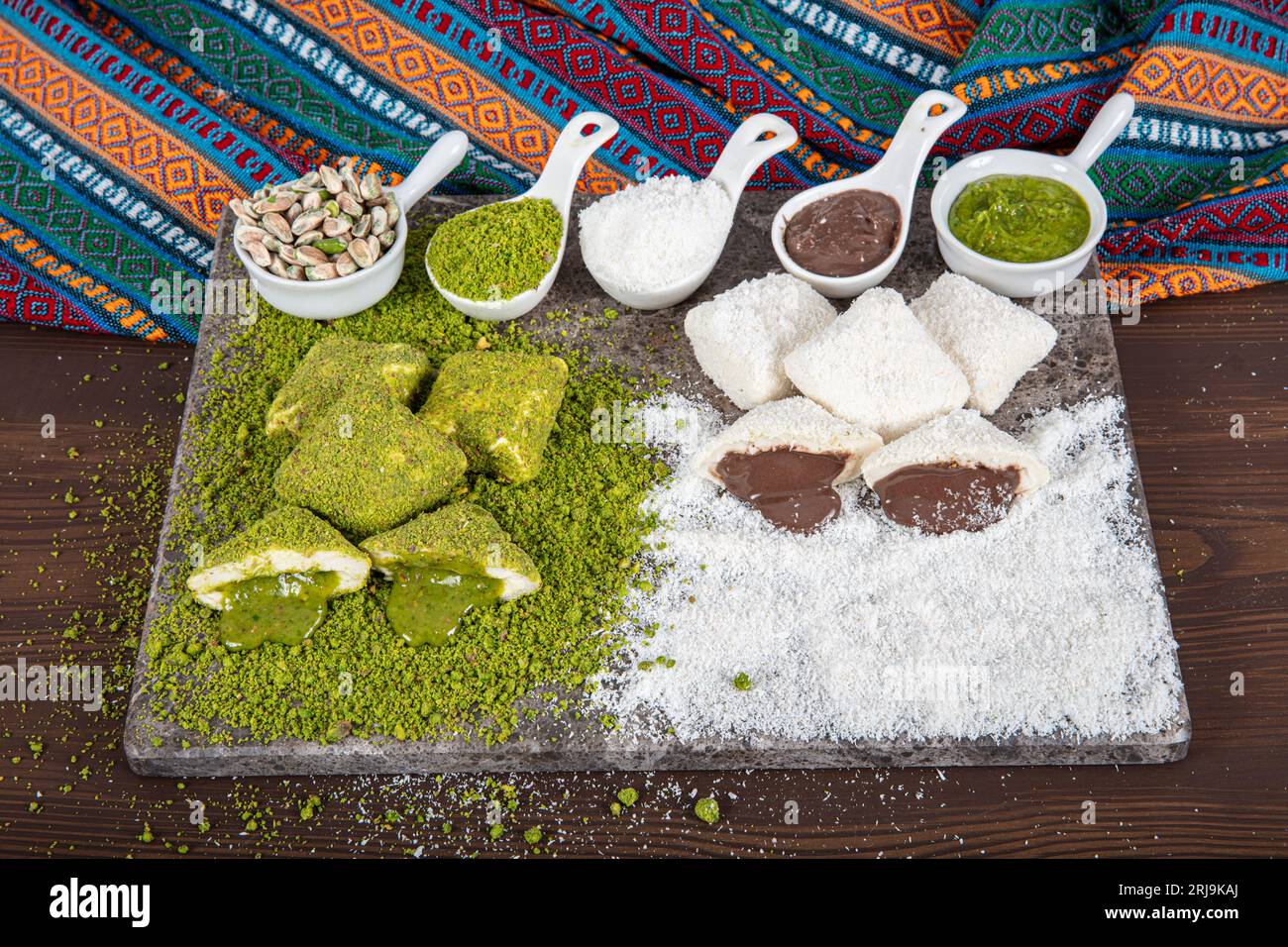 Turkish Delight with Pistachio, Chocolate, Coconut Delicious Turkish ...