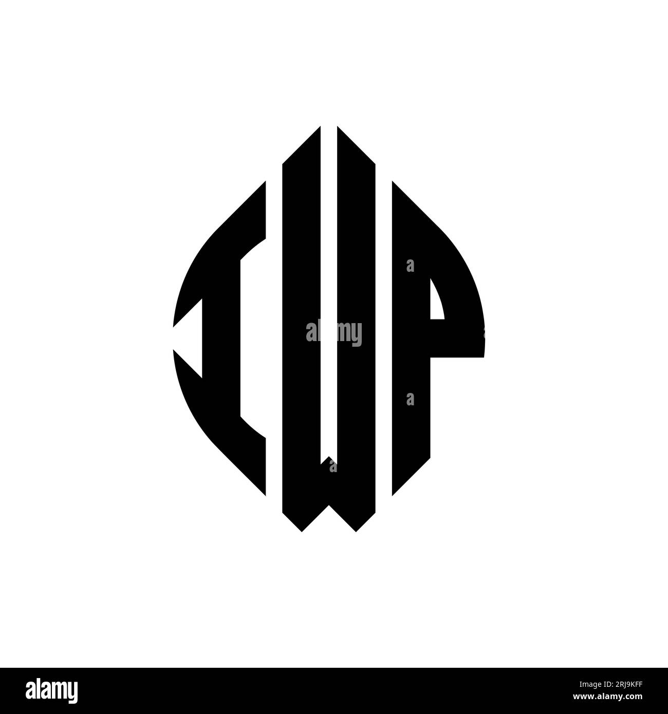 IWP circle letter logo design with circle and ellipse shape. IWP ...
