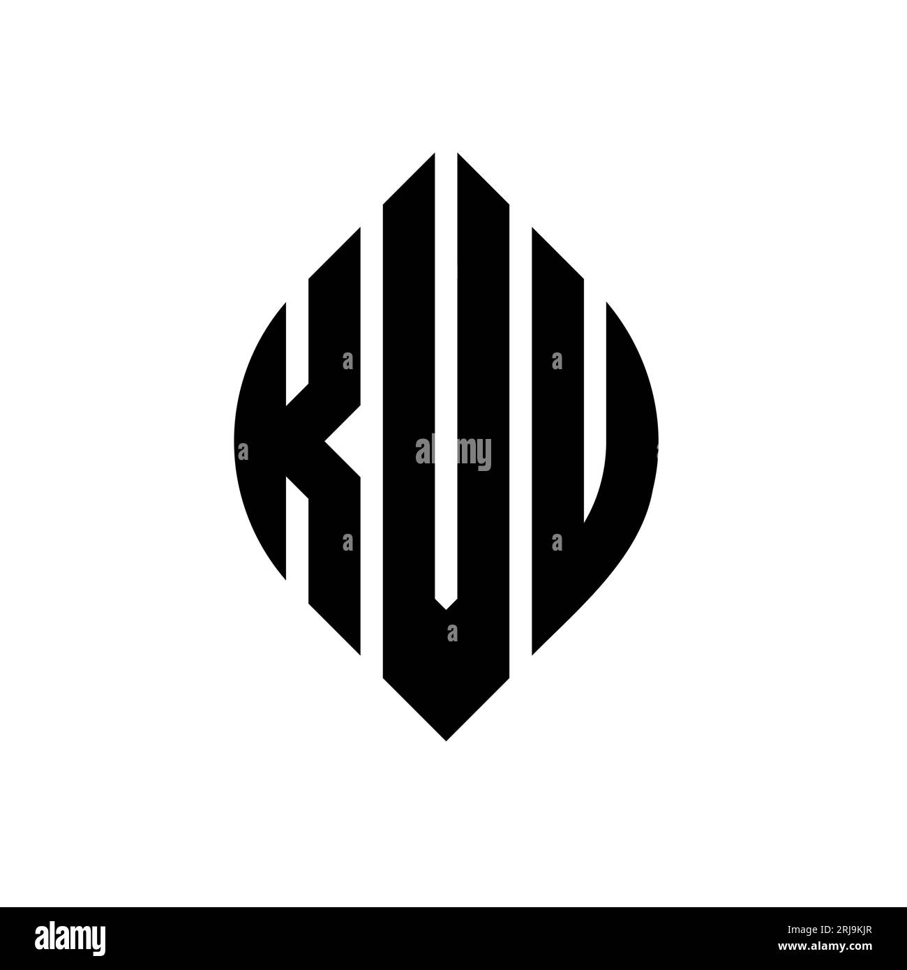 KVU circle letter logo design with circle and ellipse shape. KVU ...