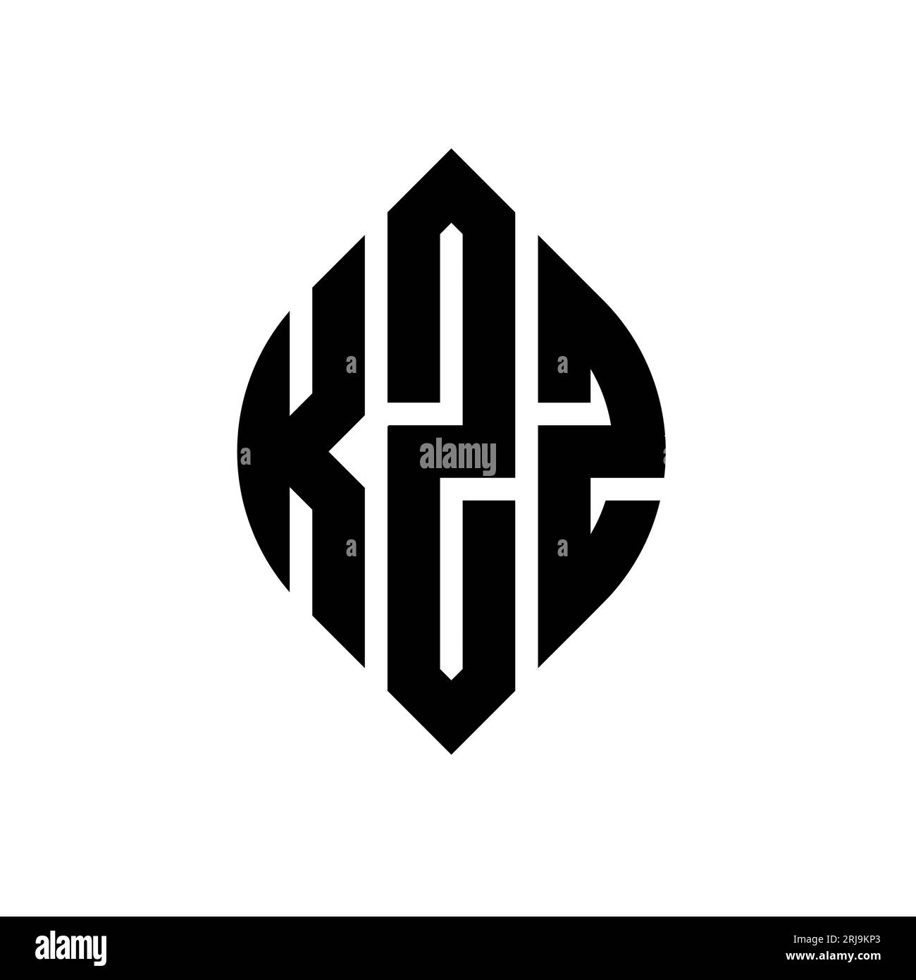 KZZ circle letter logo design with circle and ellipse shape. KZZ ...