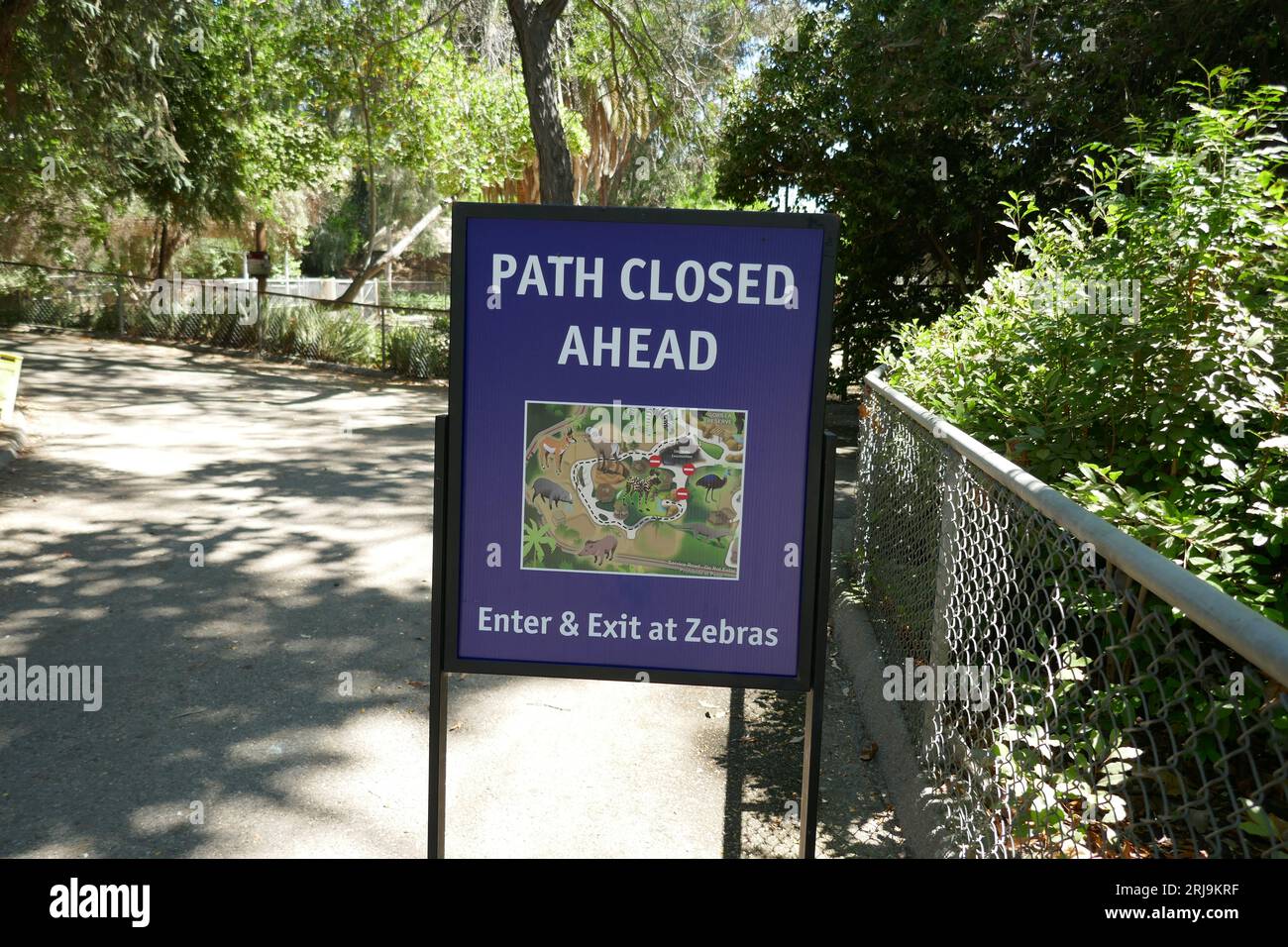 Los Angeles, California, USA 17th August 2023 Path Closed Sign at LA ...