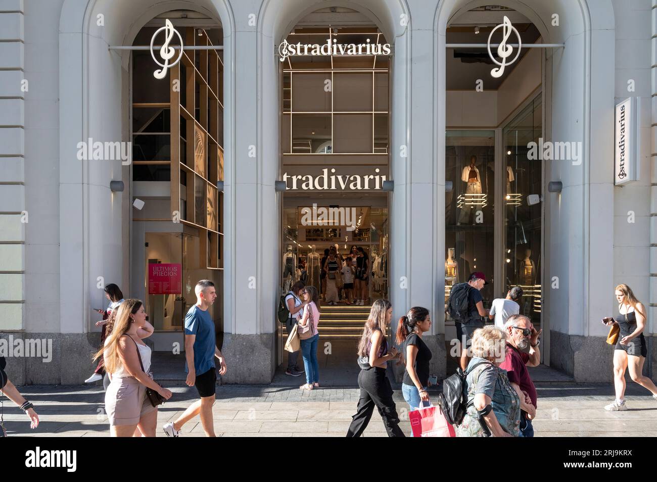 Madrid, Spain. 21st Aug, 2023. Pedestrians walk past the Spanish women ...