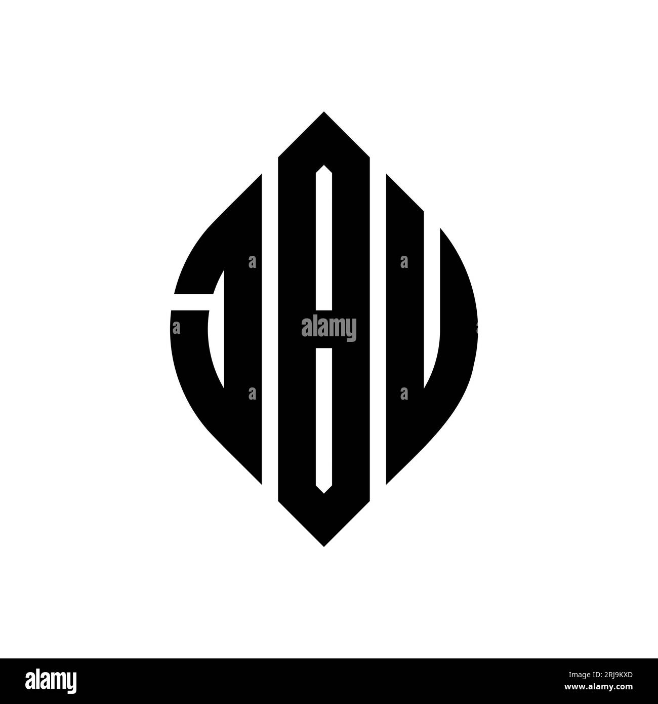 JBU circle letter logo design with circle and ellipse shape. JBU ...
