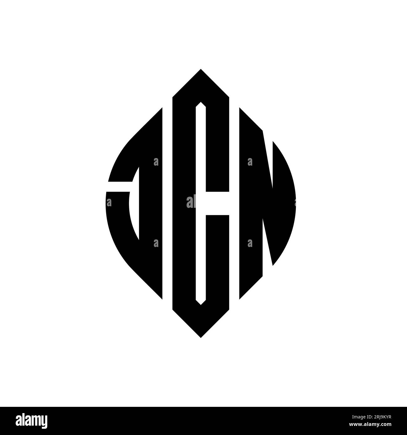 JCN circle letter logo design with circle and ellipse shape. JCN ...