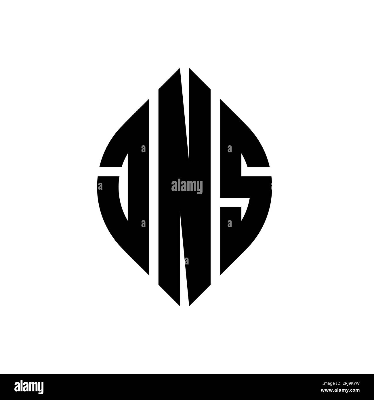 JNS circle letter logo design with circle and ellipse shape. JNS ...