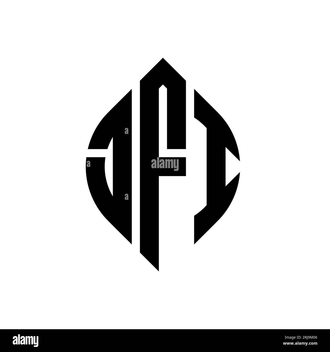 JFI circle letter logo design with circle and ellipse shape. JFI ...
