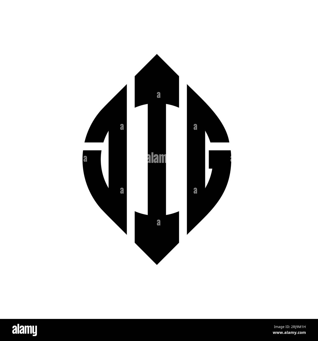 JIG circle letter logo design with circle and ellipse shape. JIG ...