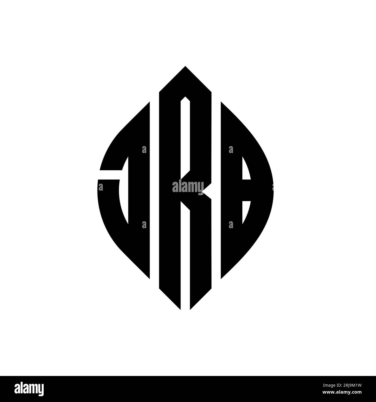 JRB circle letter logo design with circle and ellipse shape. JRB ...