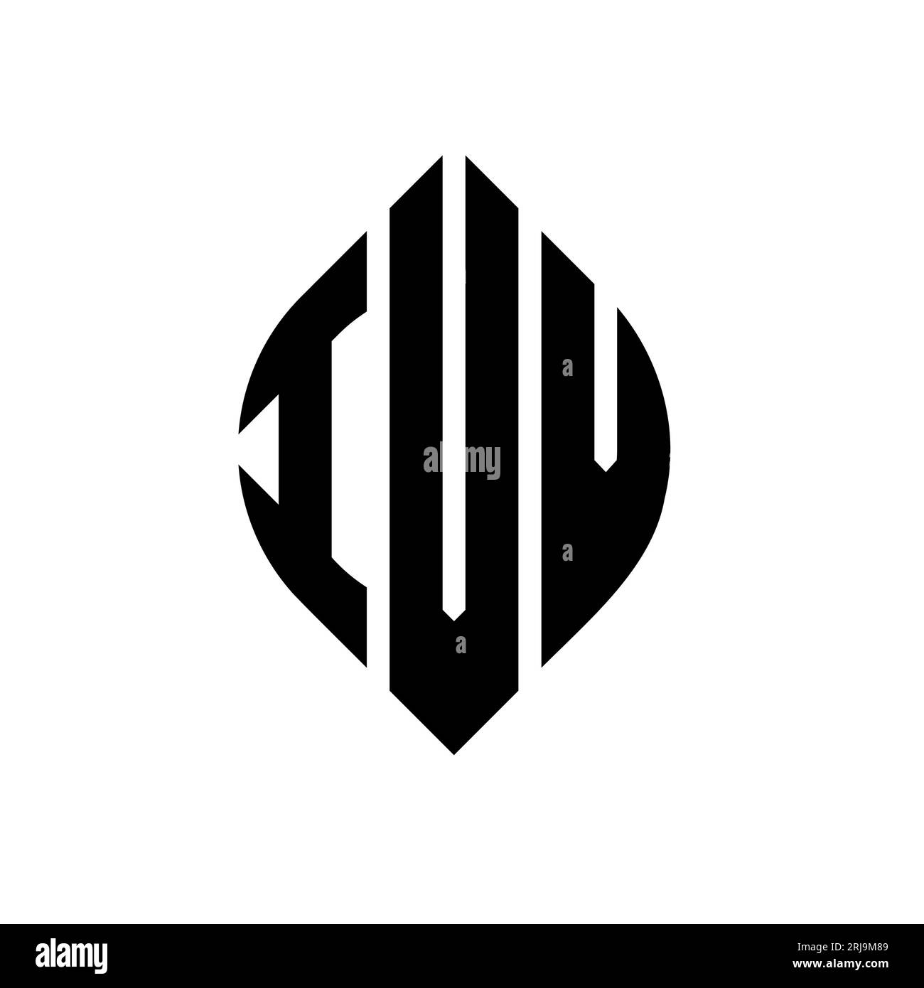 IVV circle letter logo design with circle and ellipse shape. IVV ...