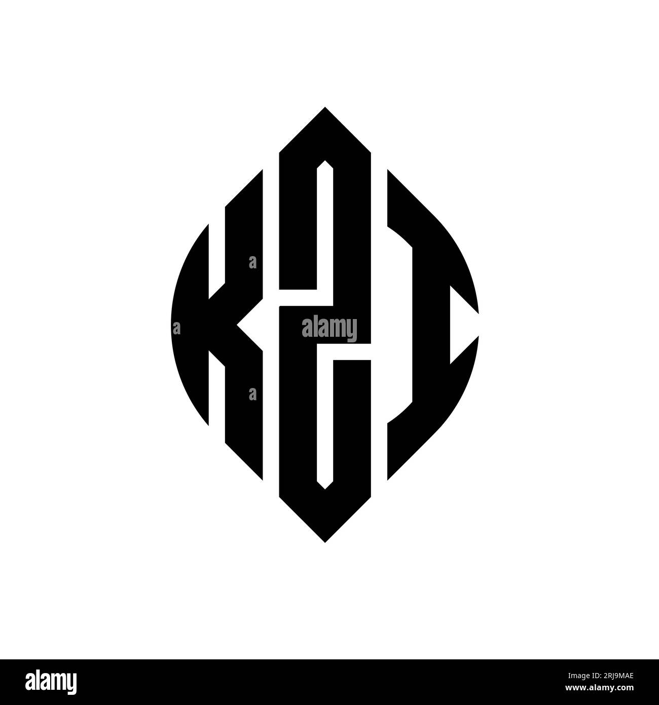 KZI circle letter logo design with circle and ellipse shape. KZI ...