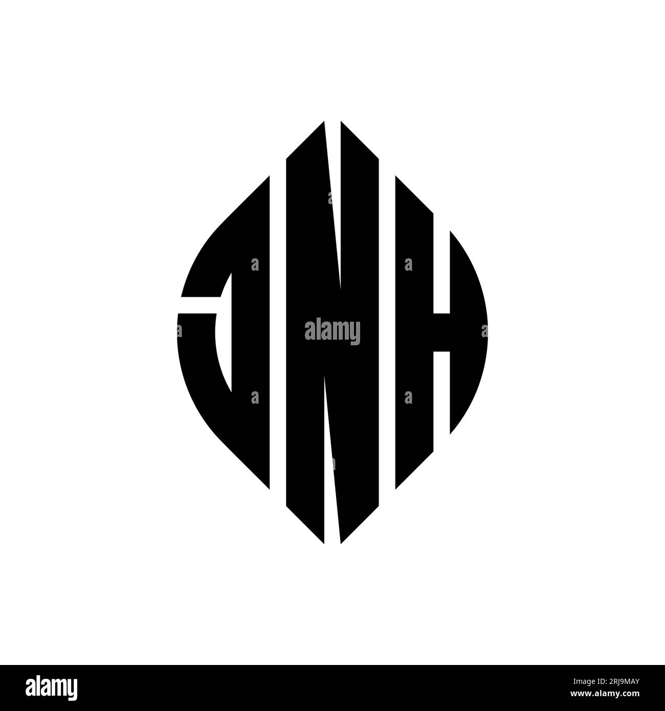 JNH circle letter logo design with circle and ellipse shape. JNH ...