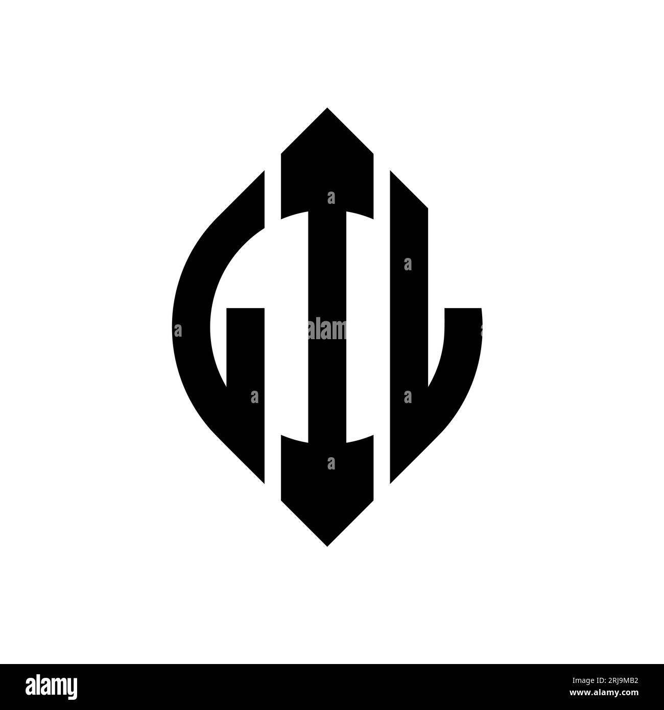 LIL circle letter logo design with circle and ellipse shape. LIL ...