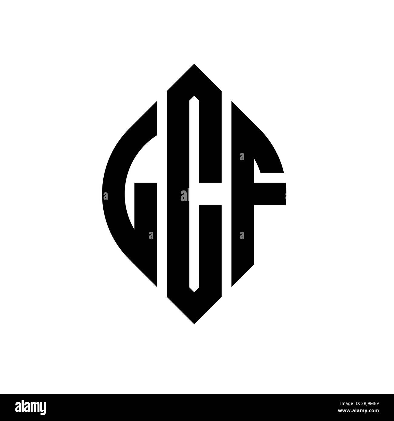 LCF circle letter logo design with circle and ellipse shape. LCF ...