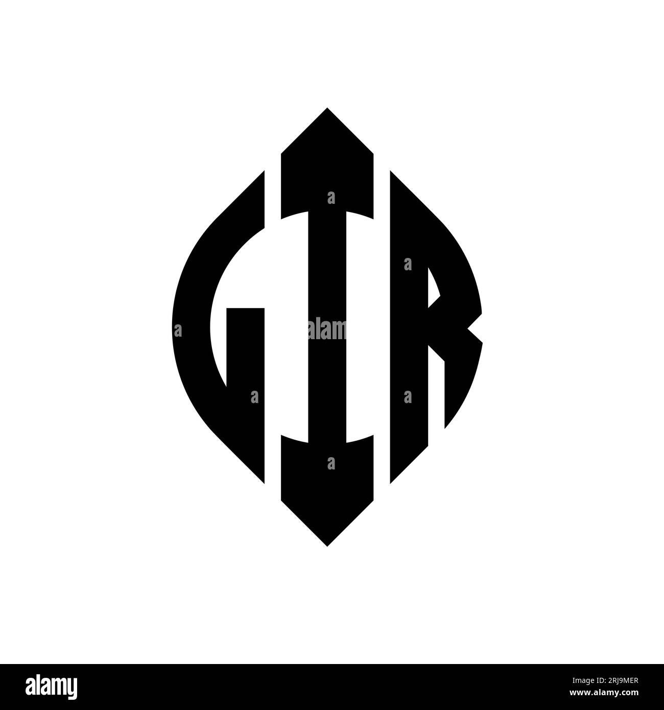 LIR circle letter logo design with circle and ellipse shape. LIR ...