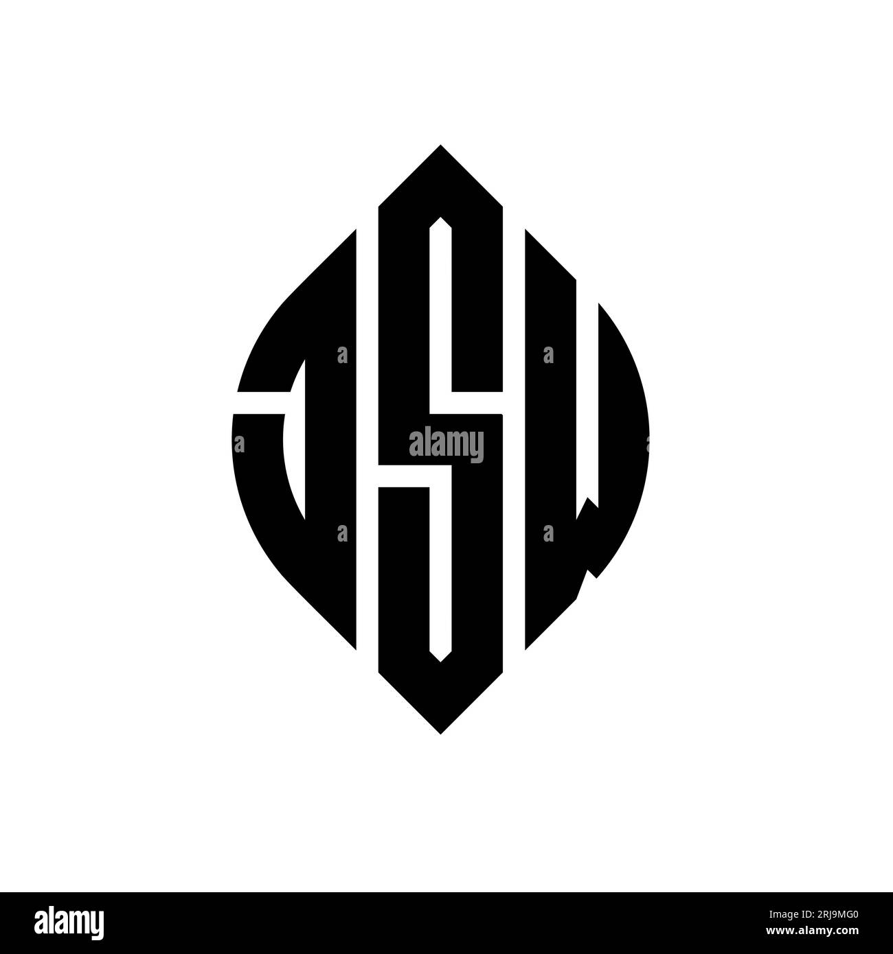 Jsw Circle Letter Logo Design With Circle And Ellipse Shape Jsw