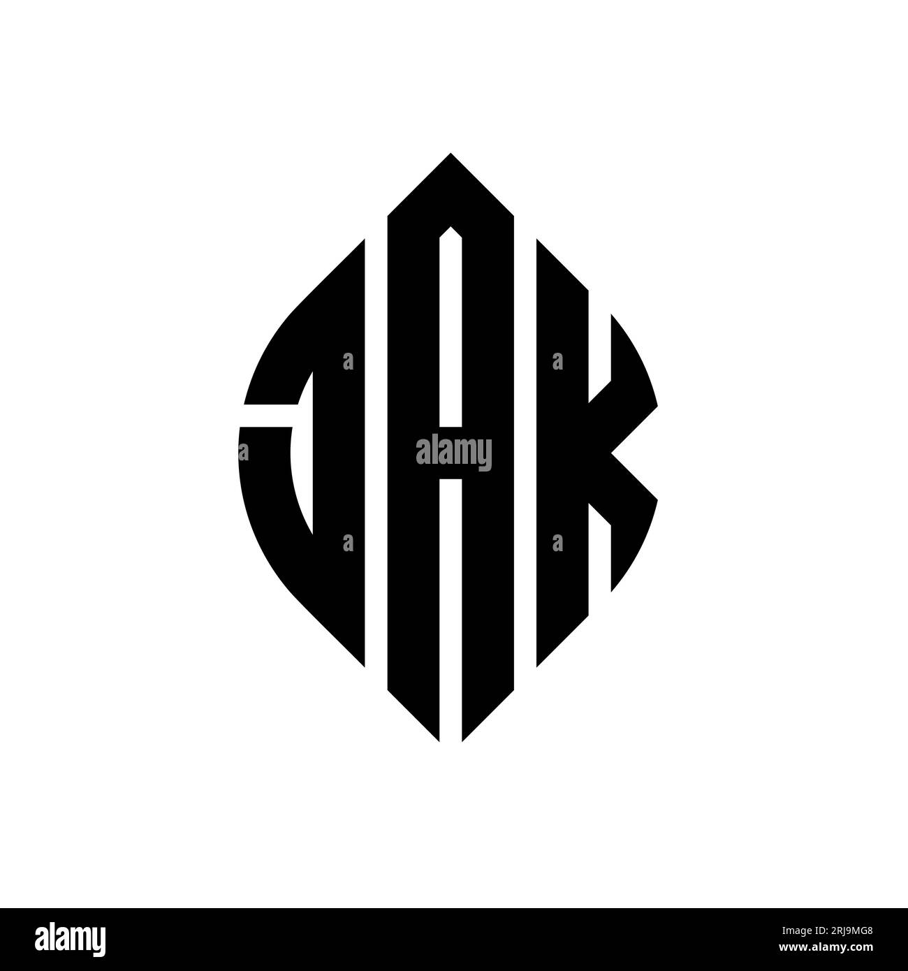 JAK circle letter logo design with circle and ellipse shape. JAK ellipse letters with ...