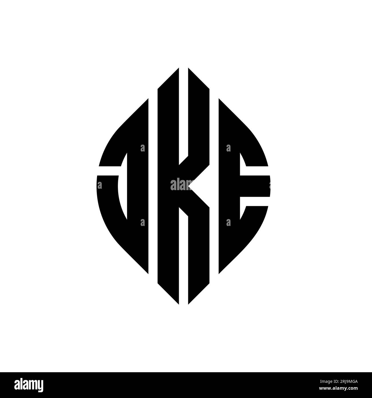 JKE circle letter logo design with circle and ellipse shape. JKE ...