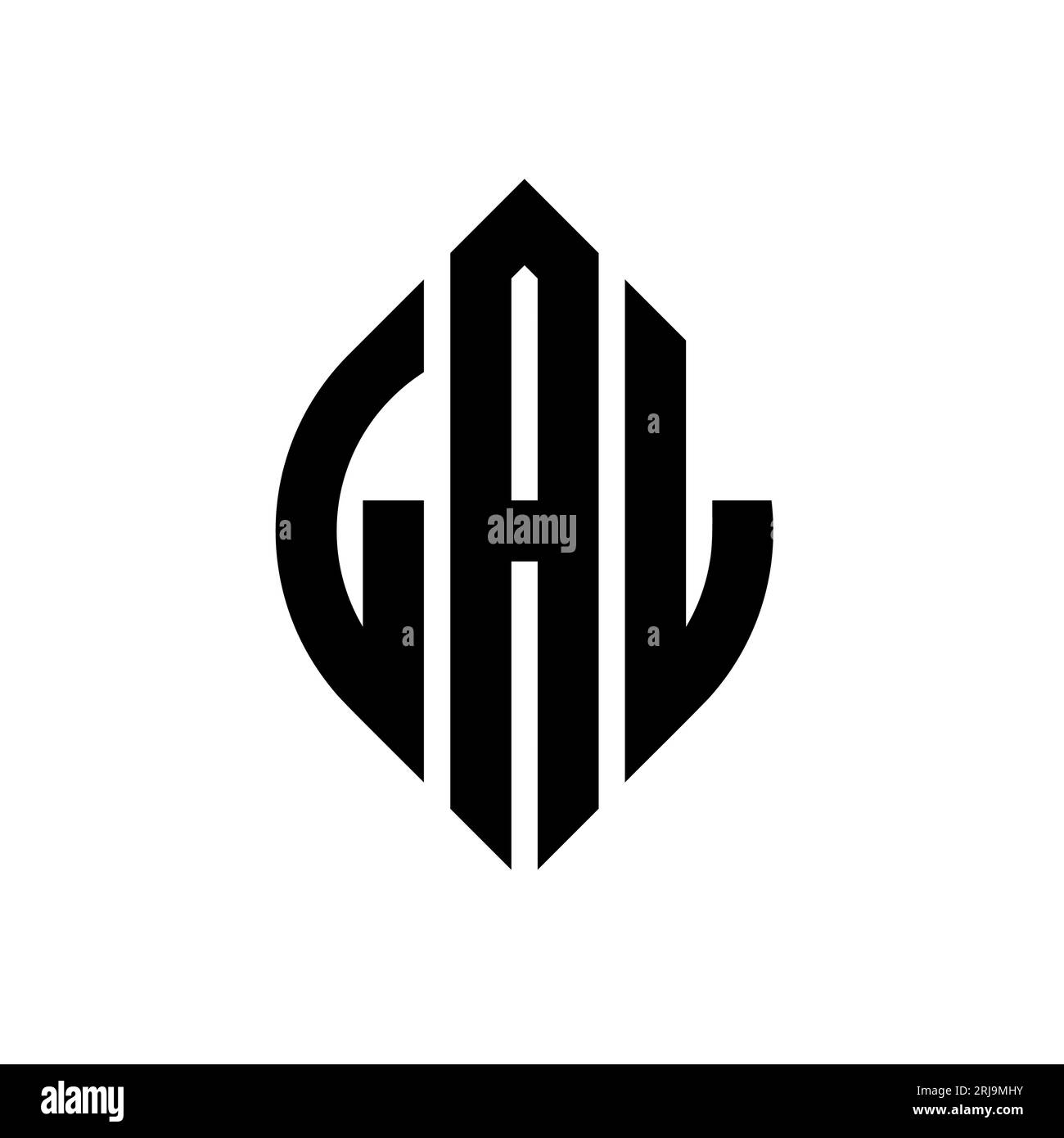 LAL circle letter logo design with circle and ellipse shape. LAL ...