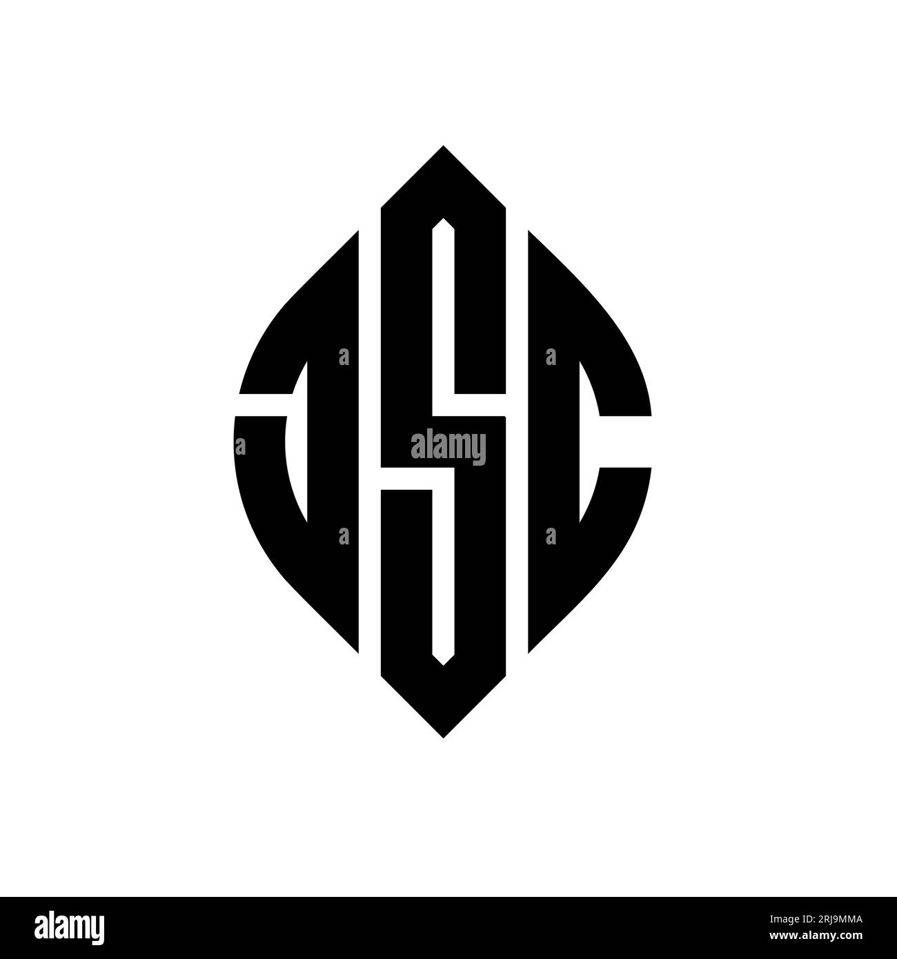 JSC circle letter logo design with circle and ellipse shape. JSC ...