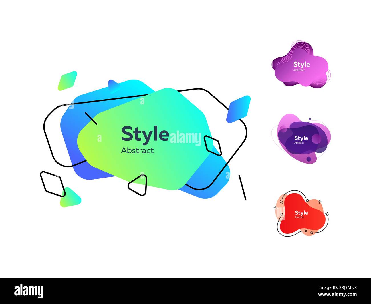 Set of bright geometric liquid shapes Stock Vector Image & Art - Alamy