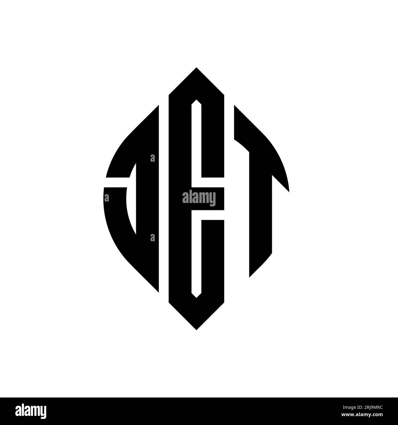 JET circle letter logo design with circle and ellipse shape. JET ...