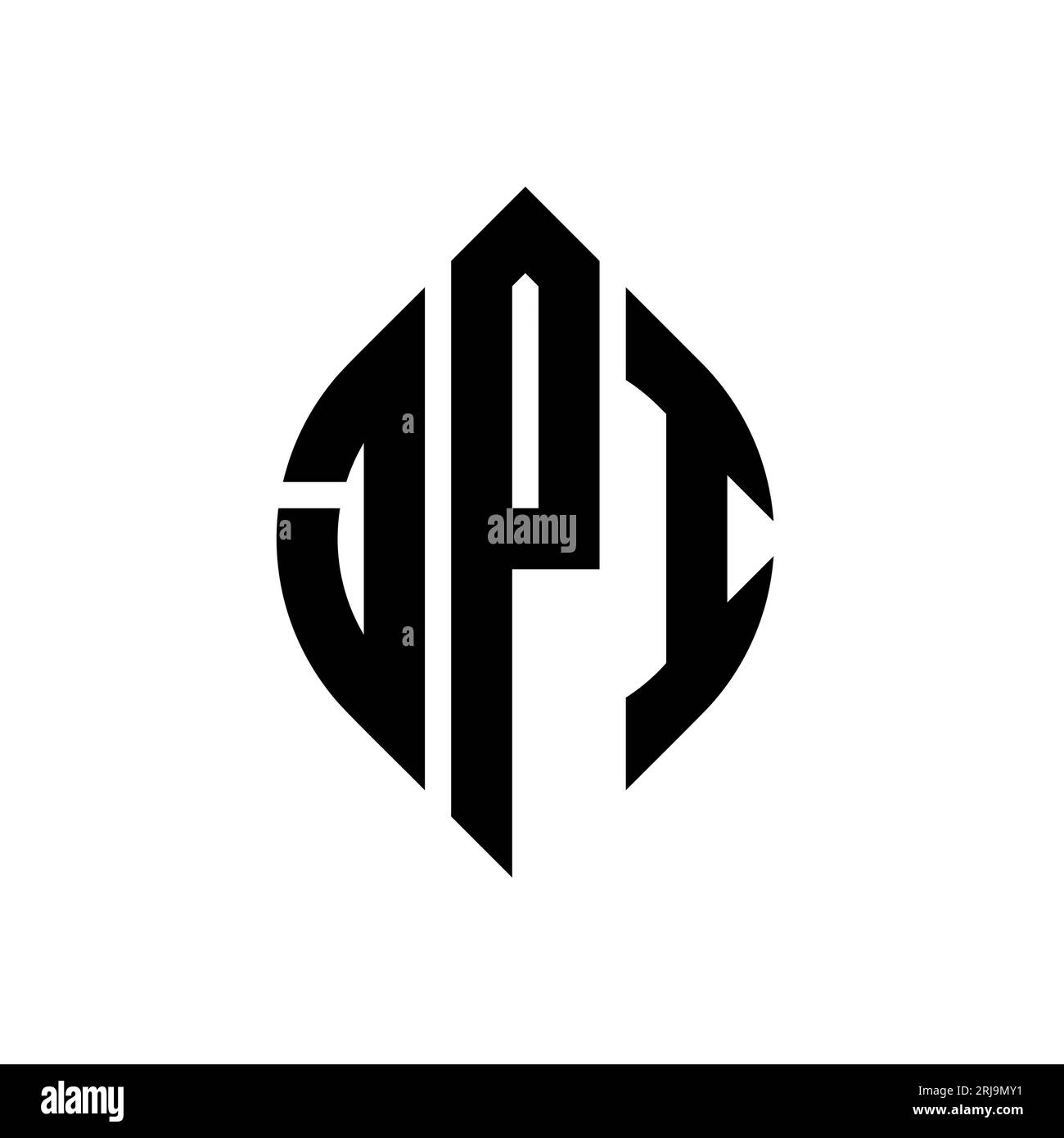 JPI circle letter logo design with circle and ellipse shape. JPI ...