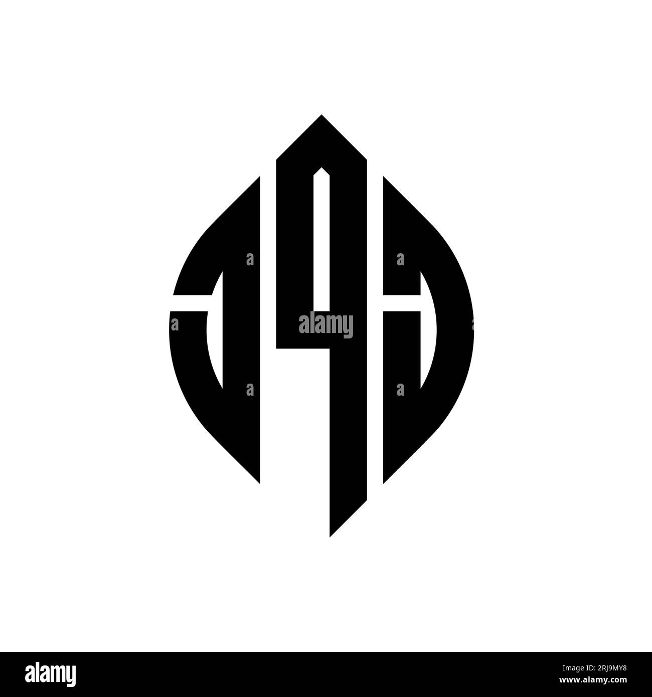JQJ circle letter logo design with circle and ellipse shape. JQJ ...
