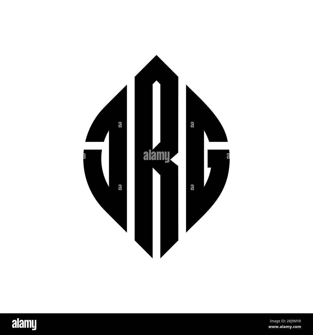 JRG circle letter logo design with circle and ellipse shape. JRG ...