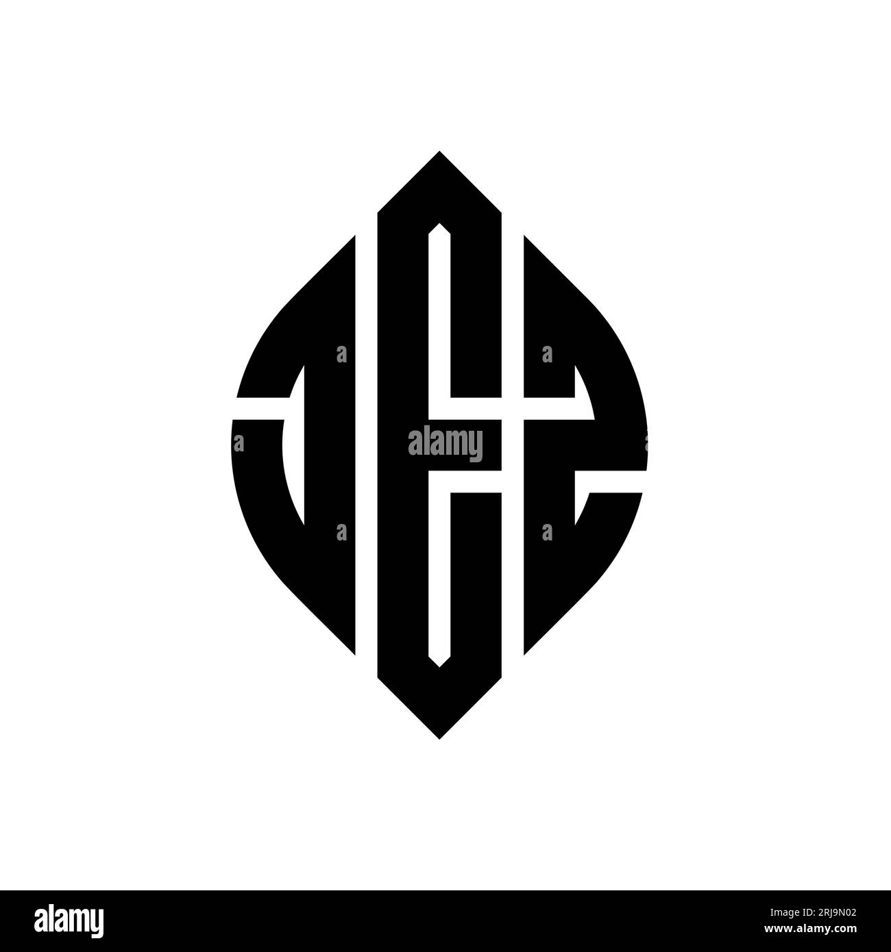 JEZ circle letter logo design with circle and ellipse shape. JEZ ...