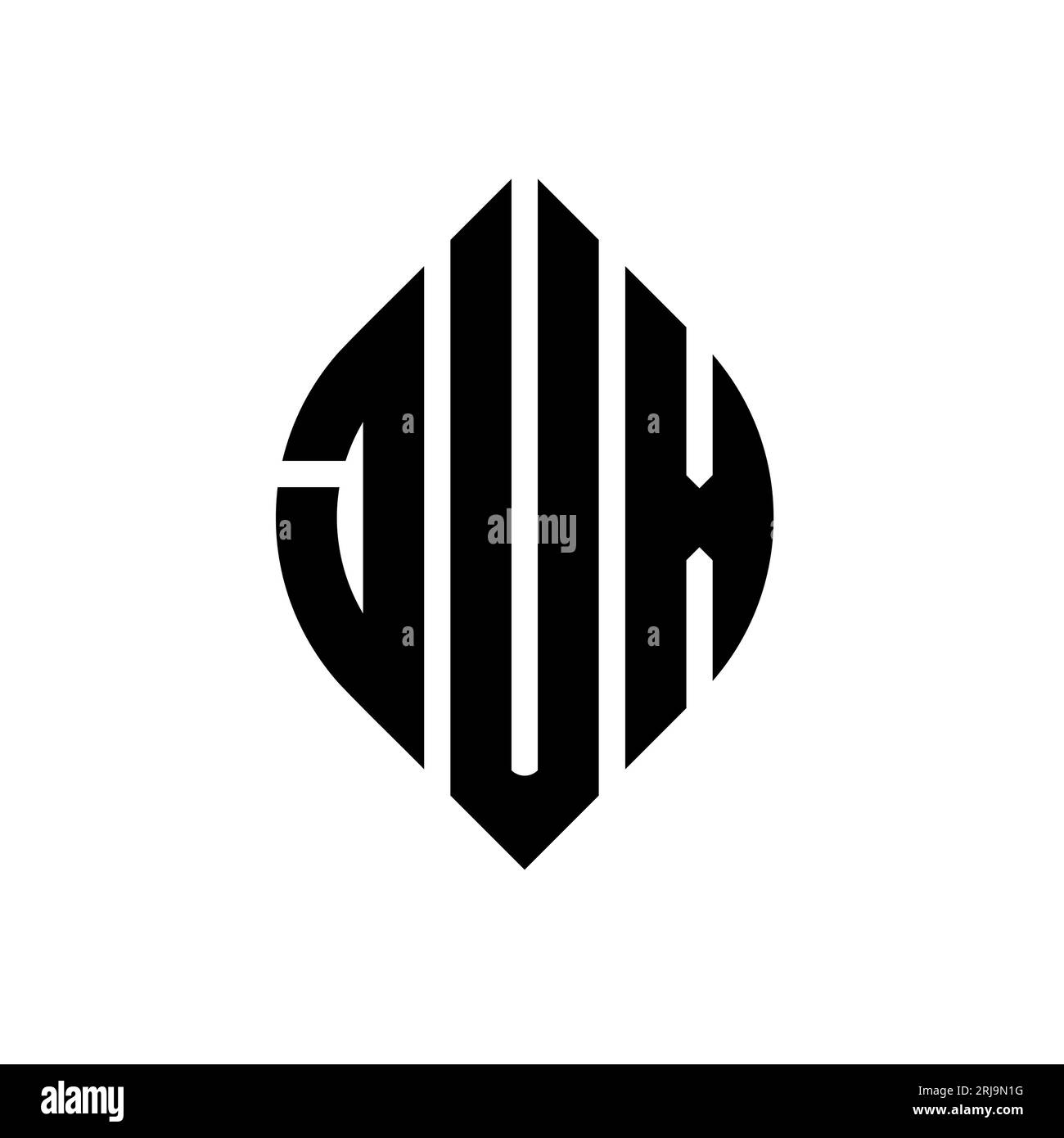 JUX circle letter logo design with circle and ellipse shape. JUX ...