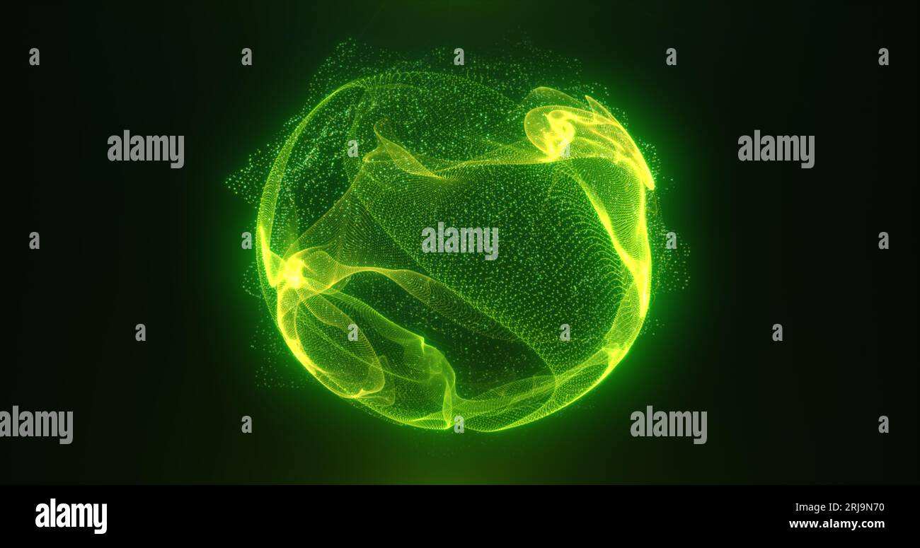 Abstract green energy sphere particles hi-res stock photography and ...