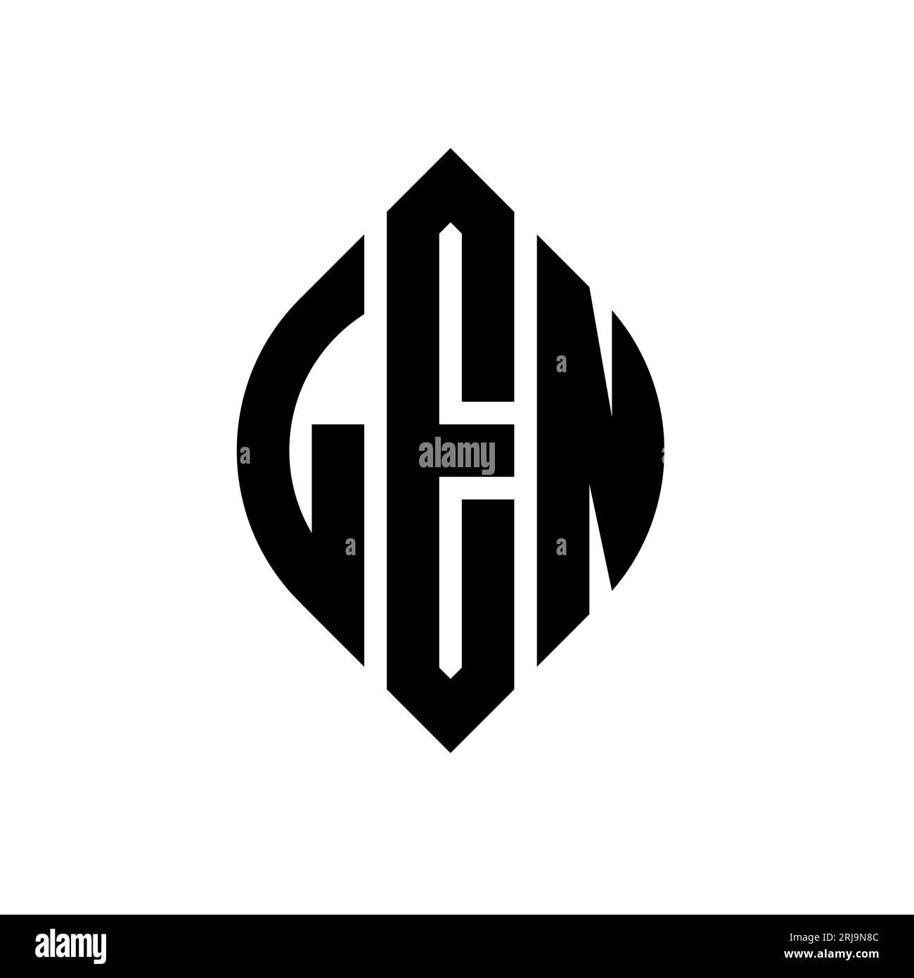 LEN circle letter logo design with circle and ellipse shape. LEN ...