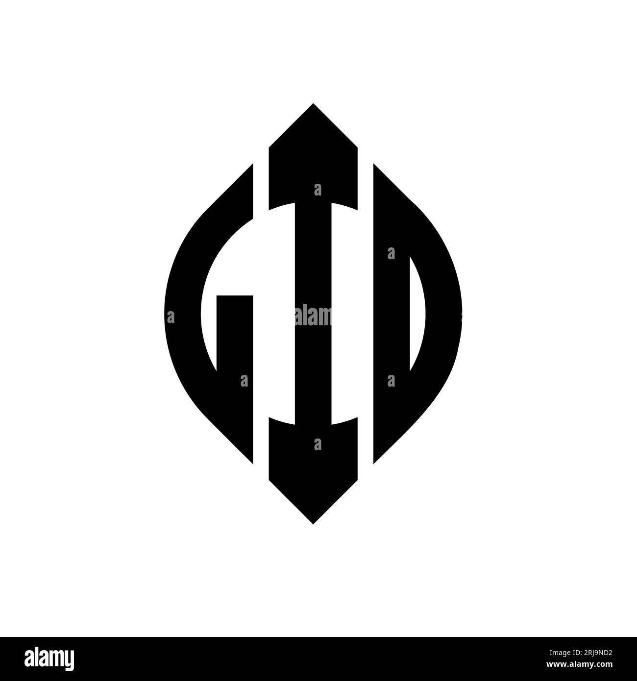 LID circle letter logo design with circle and ellipse shape. LID ...