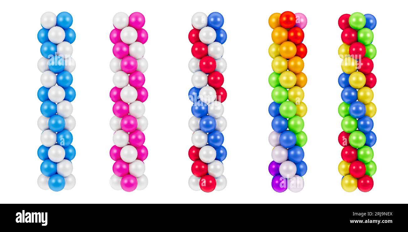 Set of linear balloon clusters, balloon columns, celebration design ...