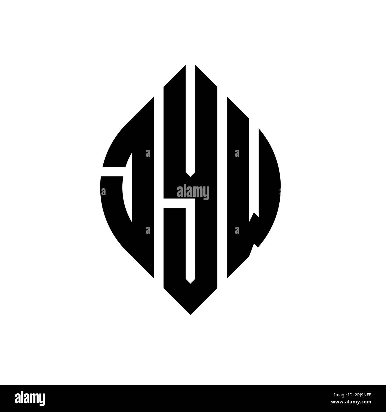 JYW circle letter logo design with circle and ellipse shape. JYW ...