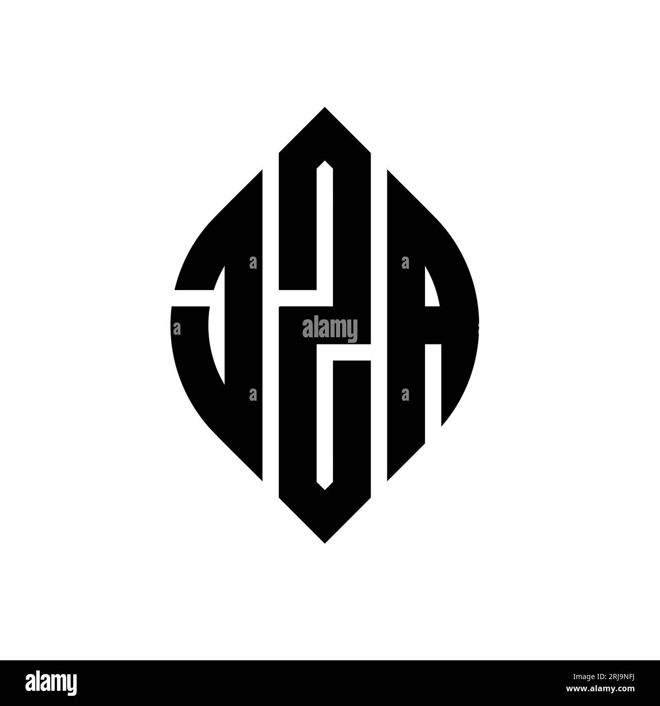 JZA circle letter logo design with circle and ellipse shape. JZA ...