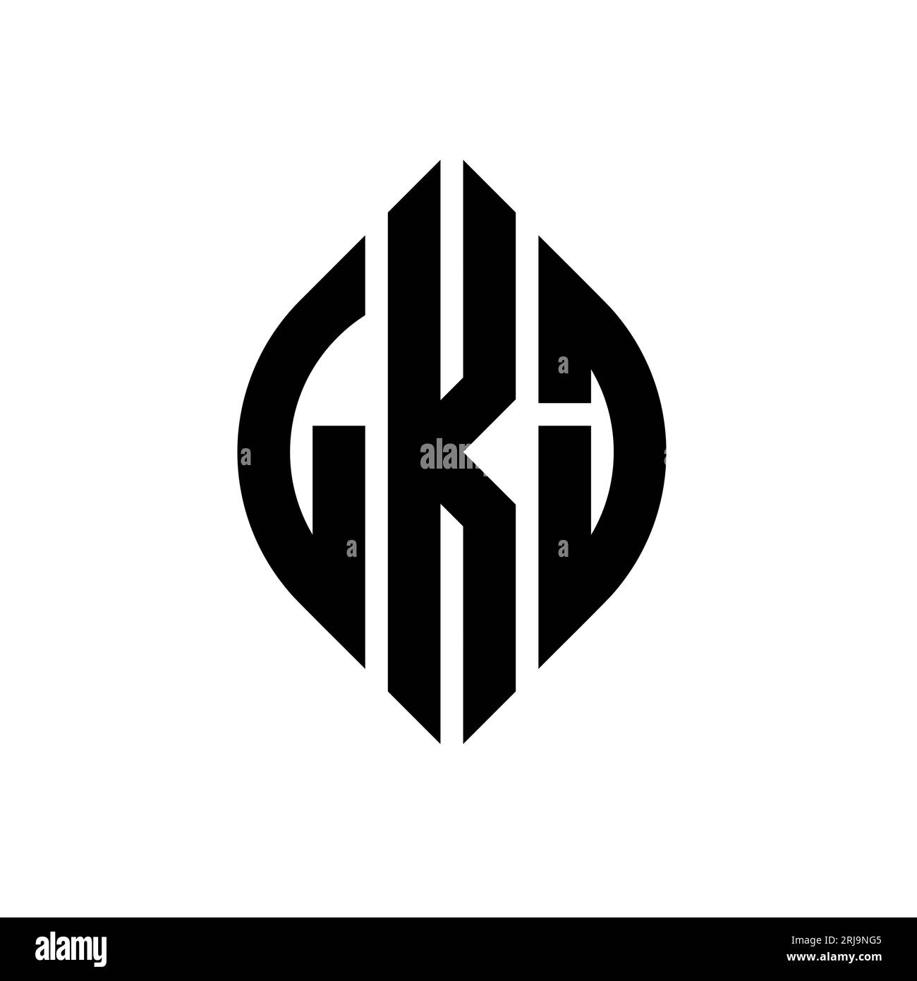 LKJ circle letter logo design with circle and ellipse shape. LKJ ...