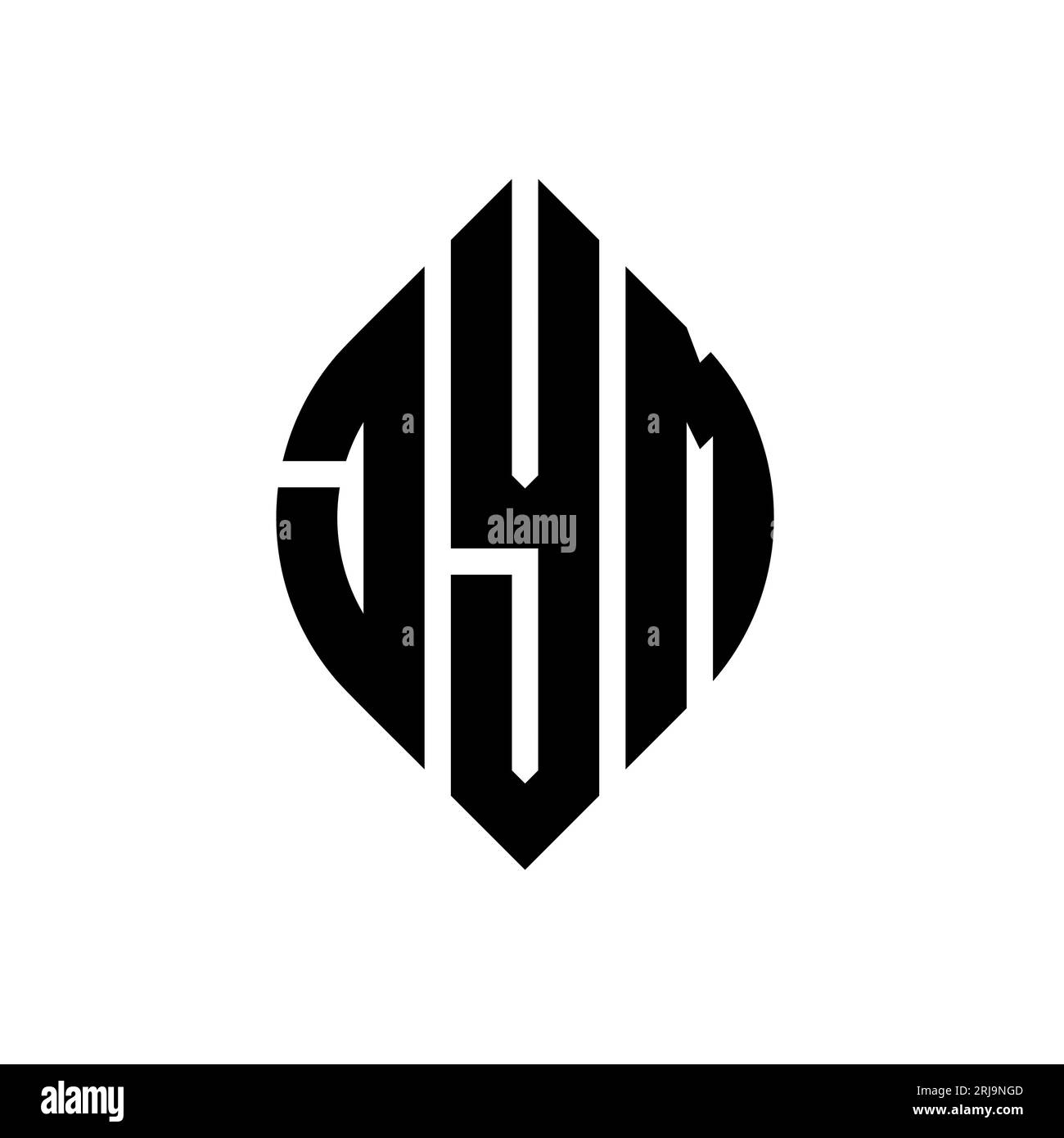 JYM circle letter logo design with circle and ellipse shape. JYM ...