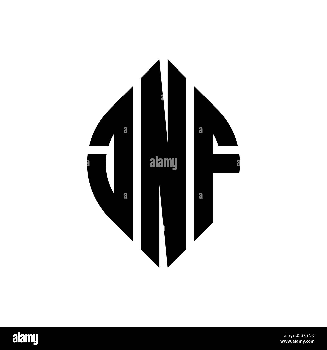 JNF circle letter logo design with circle and ellipse shape. JNF ...