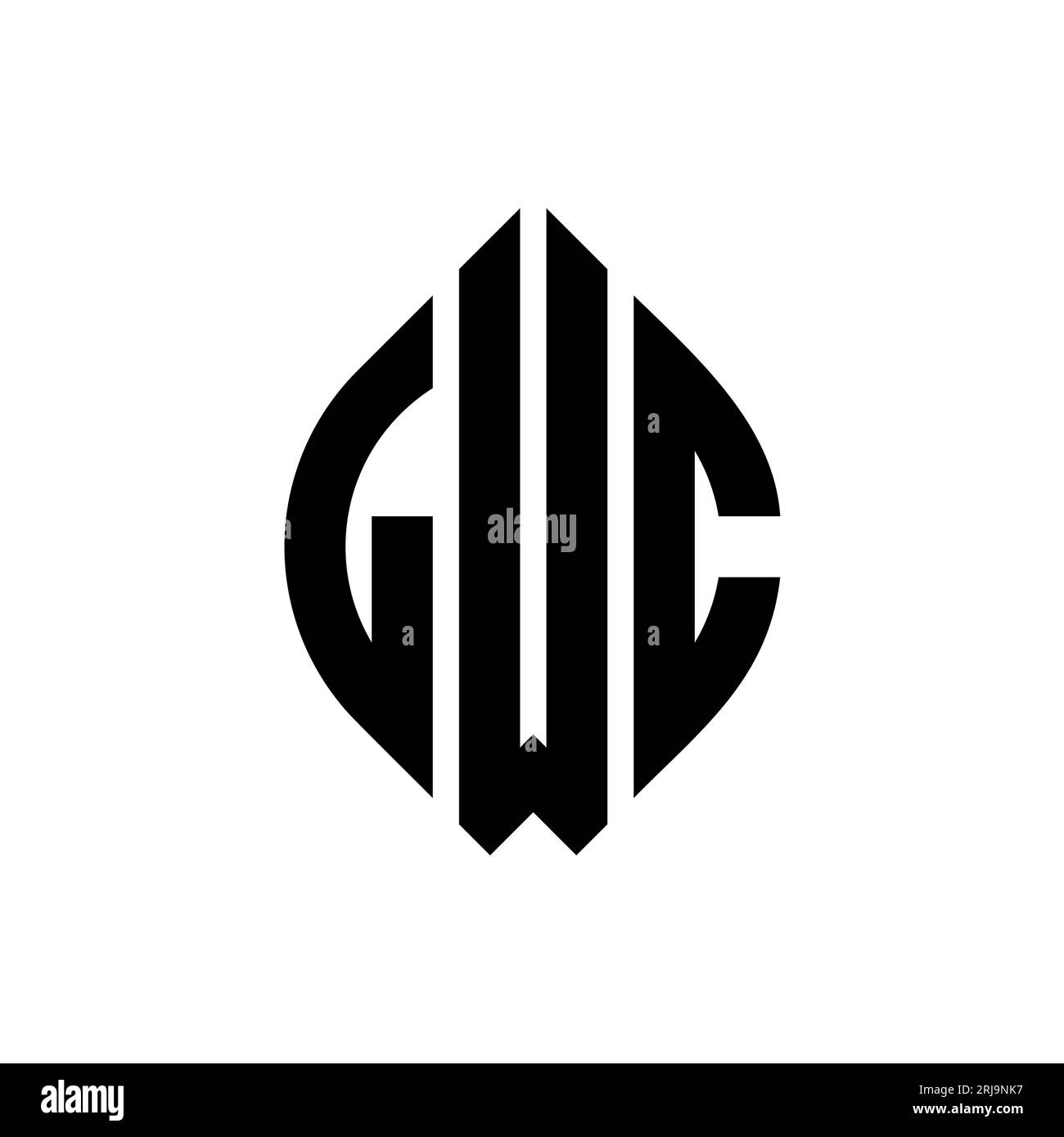 LWC circle letter logo design with circle and ellipse shape. LWC ...