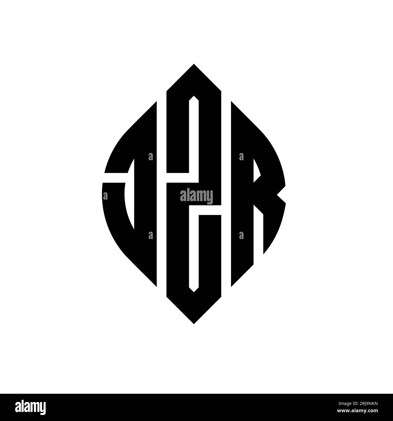 JZR circle letter logo design with circle and ellipse shape. JZR ...