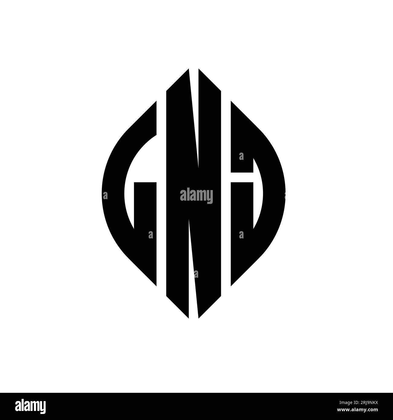 LNJ circle letter logo design with circle and ellipse shape. LNJ ...