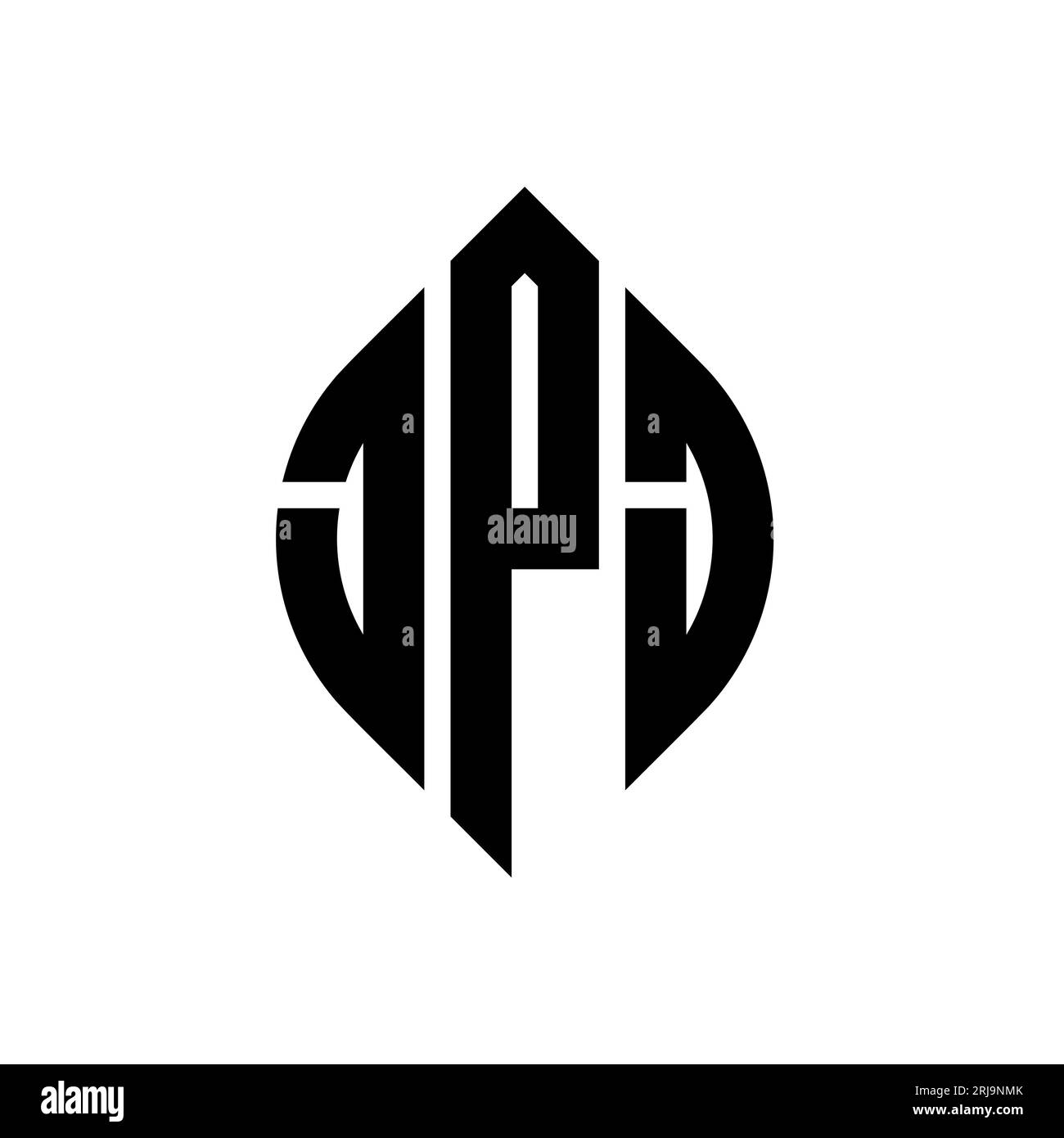 JPJ circle letter logo design with circle and ellipse shape. JPJ ...